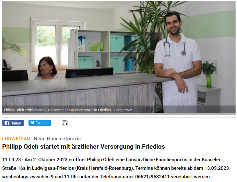 Osthessen News: Philipp Odeh startet mit ärztlicher Versorgung in ...